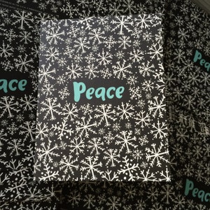 Snowy Peace Folded Holiday Cards, Box of 10 - Black Christmas Cards ...