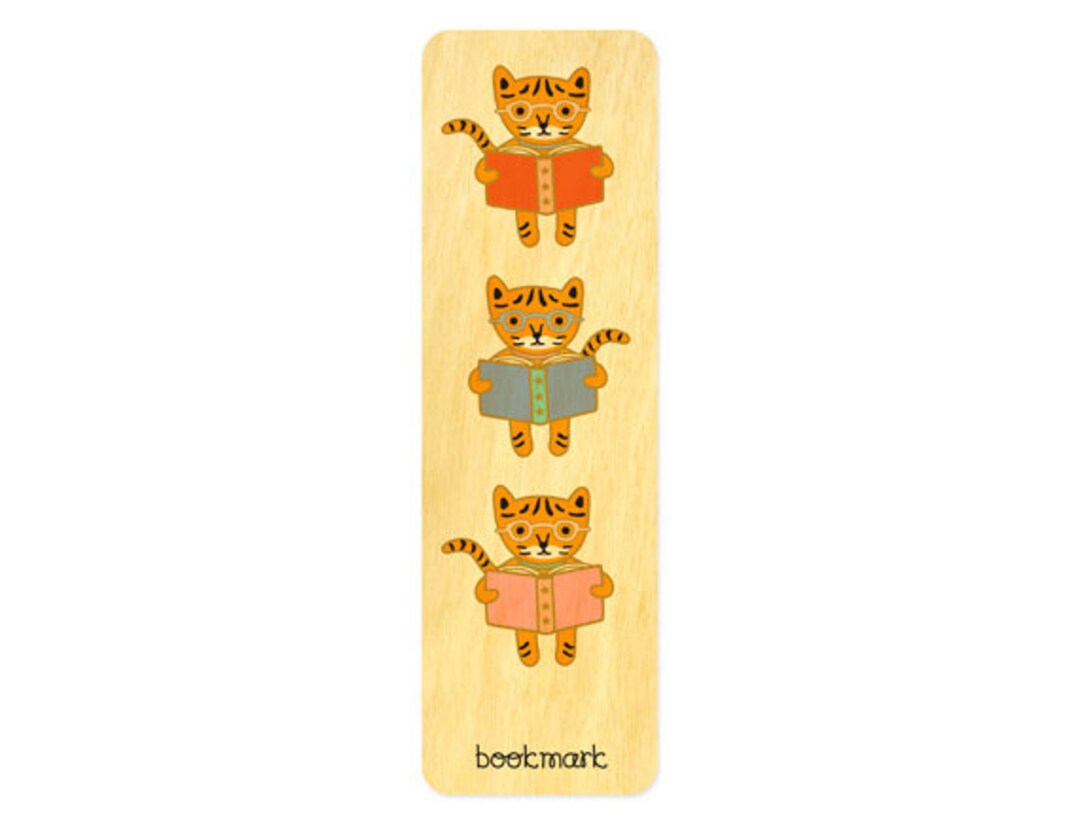Tiger Tales Bookmark Real Birch Wood Bookmark Book Lover Tiger Lover ...