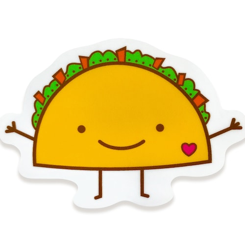 Taco Sticker Vinyl Sticker Waterproof Dishwasher-safe - Etsy