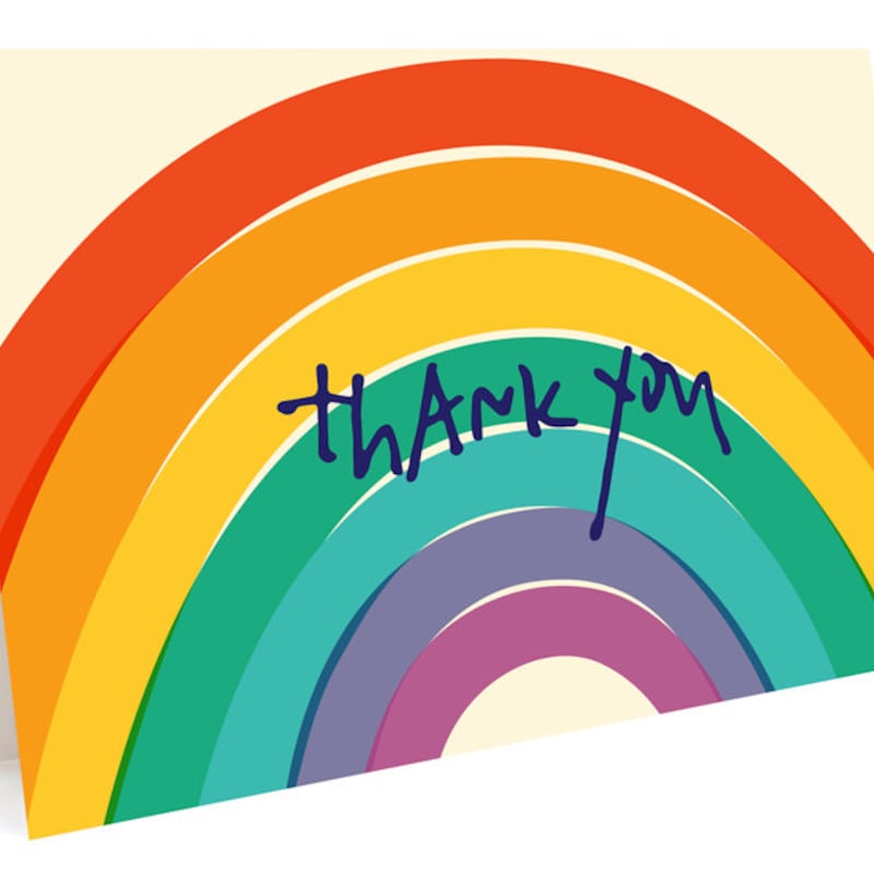 Rainbow Thank You - Etsy