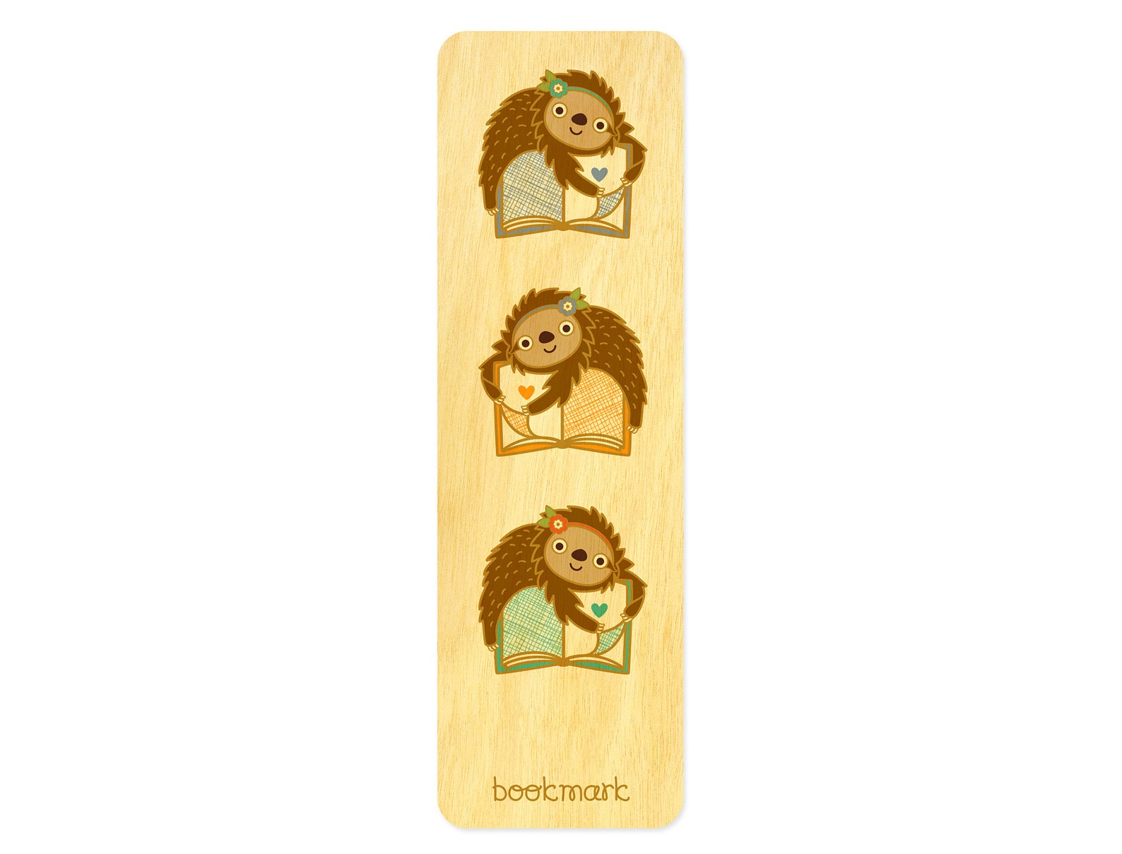Story Sloths Bookmark Real Birch Wood Bookmark Book Lover - Etsy