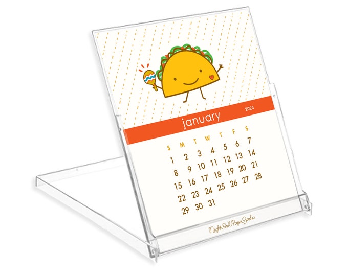 Fun Food Desk Calendar With Stand - 2023 Calendar - 12-month Calendar ...