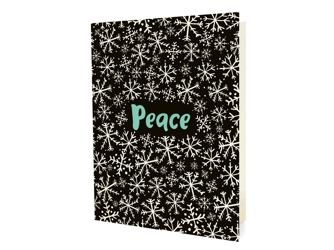 Personalized Snowflake Peace Holiday Cards – Black & White Design – Add ...