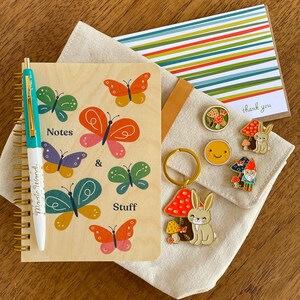 Butterfly Pocket-size Spiral Notebook – Flexible Birch Wood Covers ...