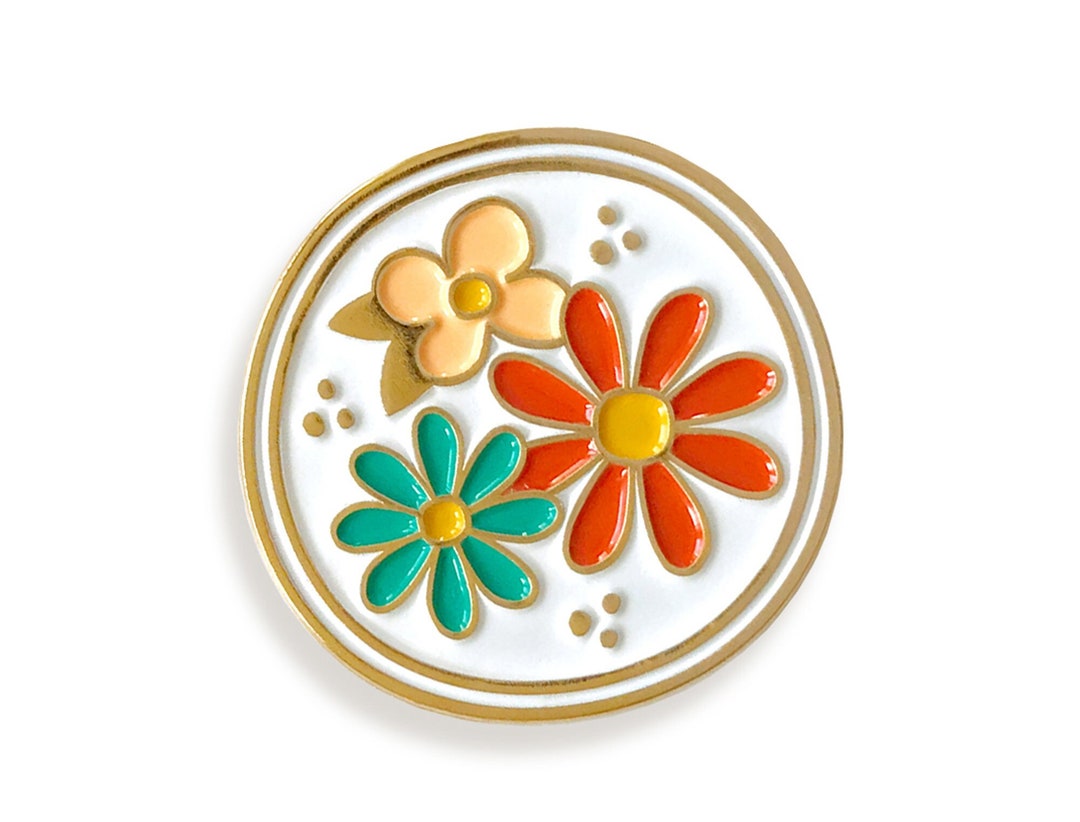 Flowers Enamel Pin – Vibrant Floral Lapel Pin Gift for Gardeners ...