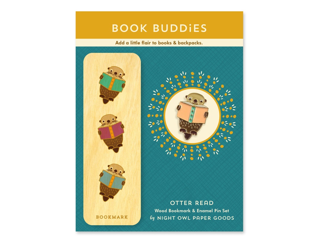 Otter Read Gift Set - Bookmark & Enamel Pin - Bookish Gift for Reader ...
