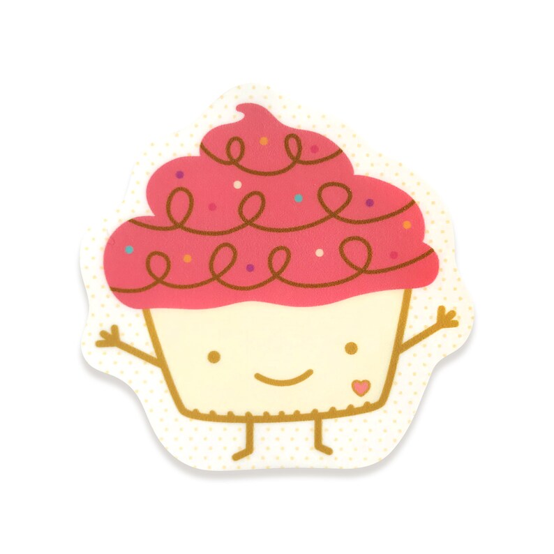 Cupcake Sticker Birthday Card - Includes Vinyl Cupcake Sticker ...