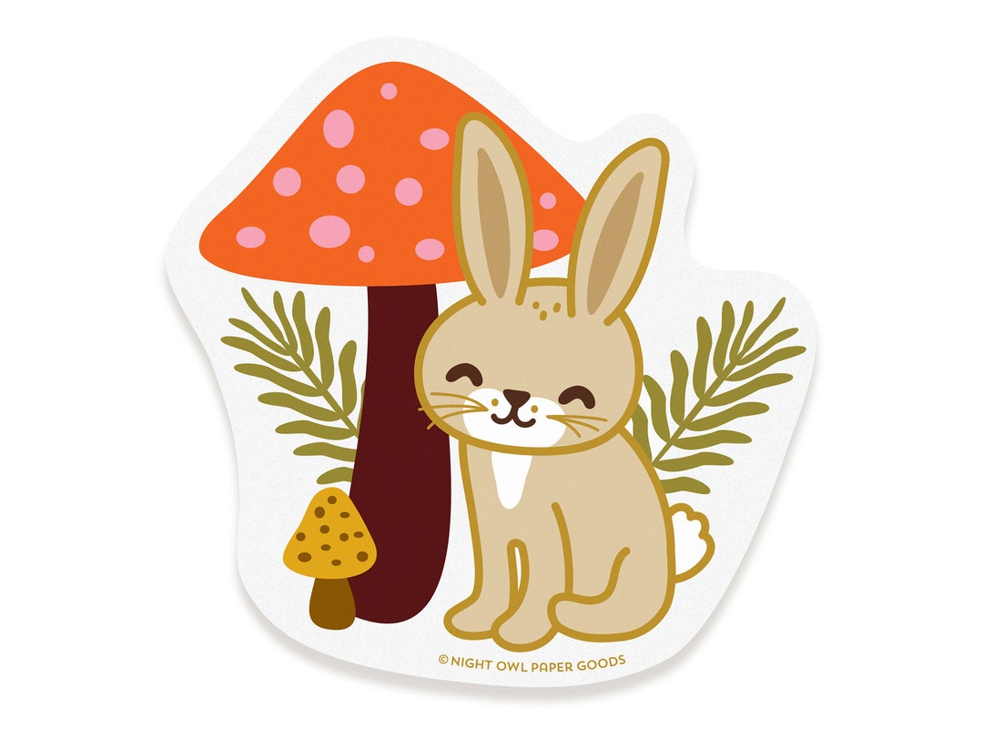 Rabbit Sticker - Bunny Vinyl Sticker - Waterproof, Dishwasher-safe ...