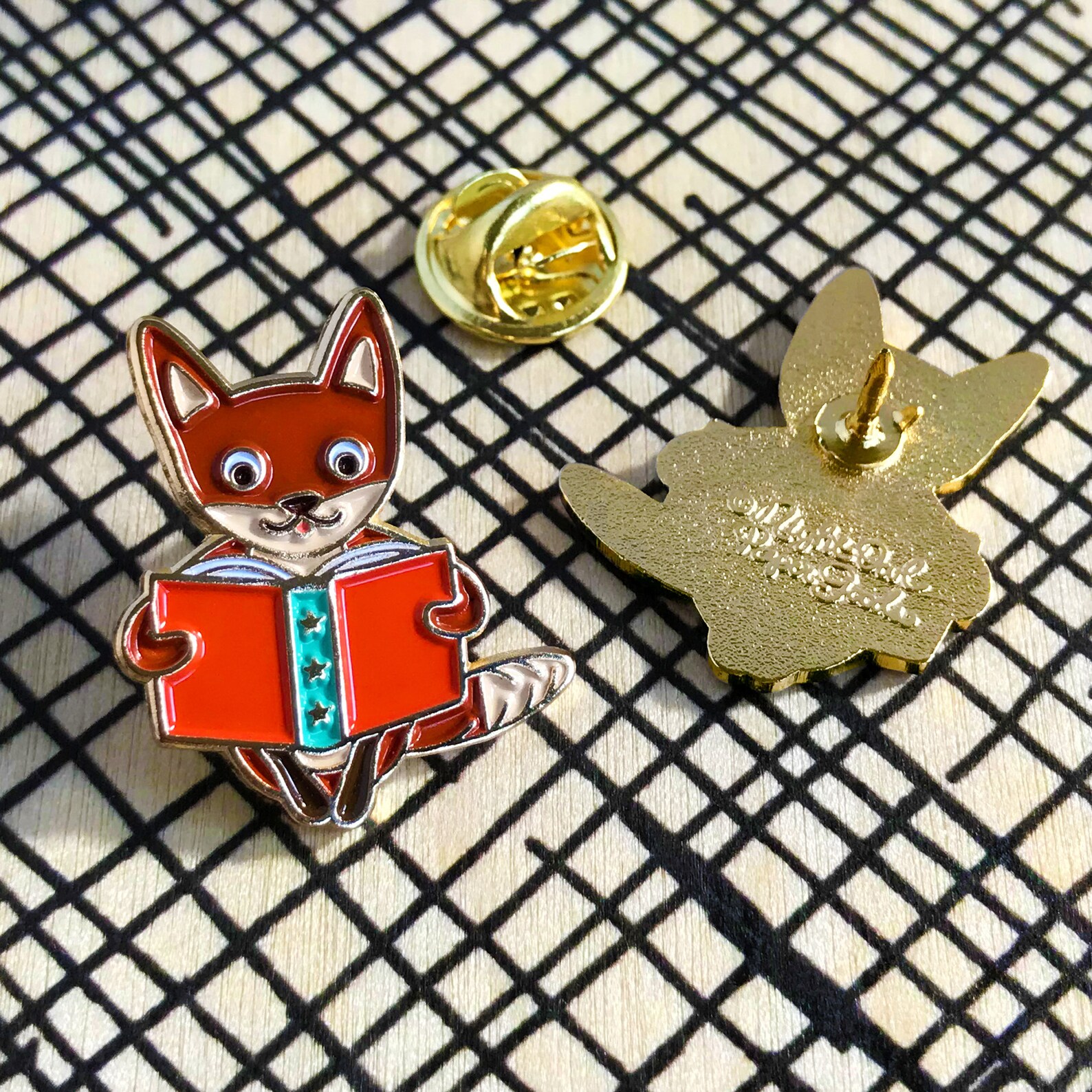 Reading Fox Pin Fox Lapel Pin Fox Enamel Pin Reading is - Etsy UK