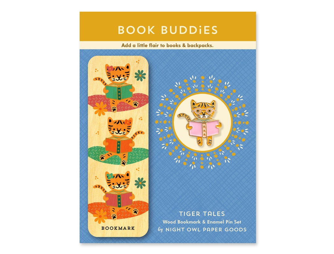 Tiger Tales Gift Set - Bookmark & Enamel Pin - Tiger Gift Set - Tiger ...