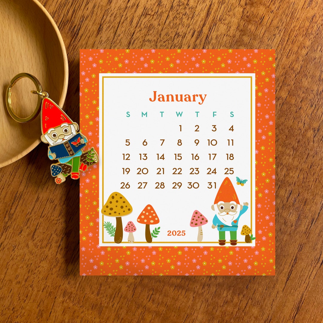 2025 Forest Friends Desk Calendar With Stand Cute Small Gnomes ...