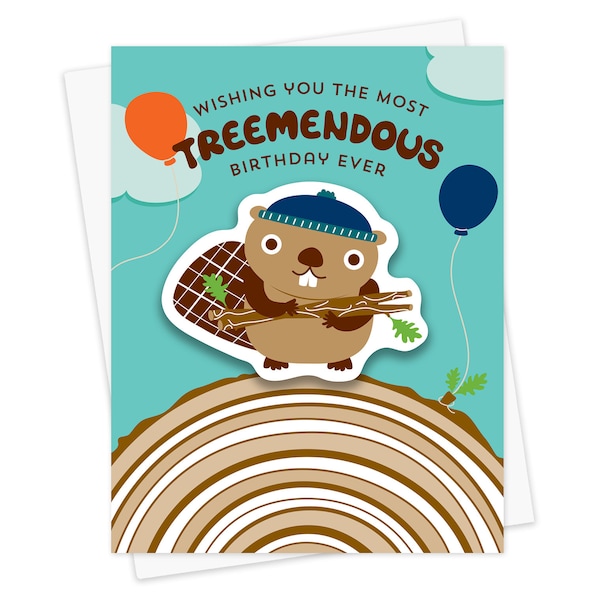 Beaver Birthday Card - Etsy