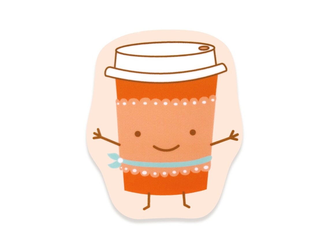 Latte Sticker Coffee Sticker Vinyl Sticker Waterproof | Etsy