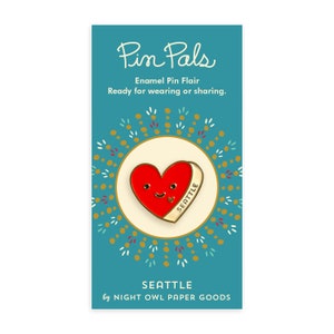 Seattle Heart Pin Seattle Lapel Pin Seattle Enamel Pin I Heart Seattle ...