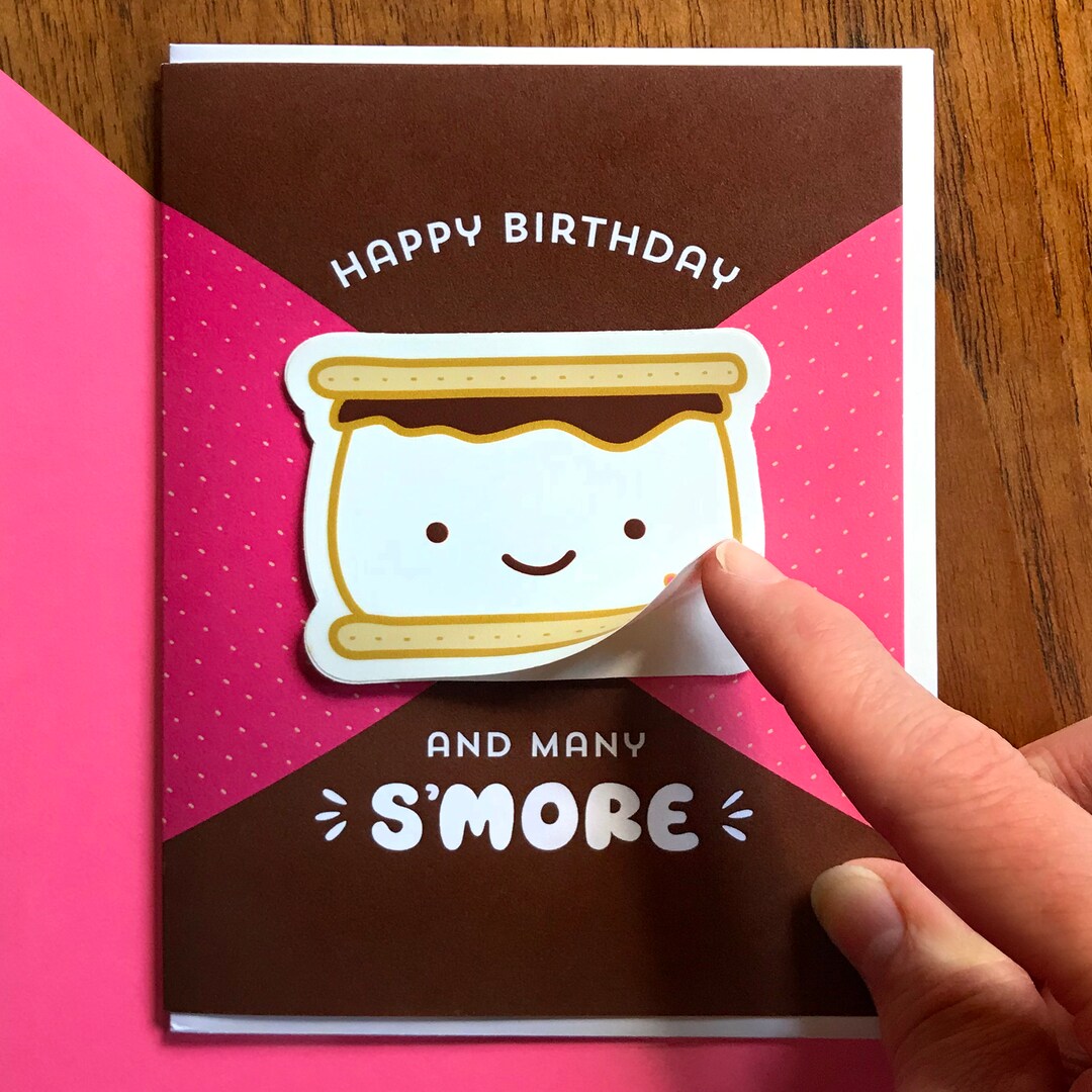 S'more Birthday Sticker Card - Includes Vinyl S'more Sticker - S'more ...