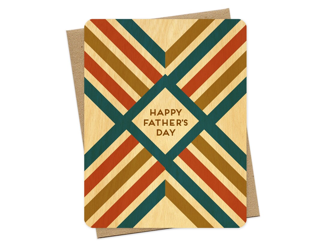 Rustic Lines - Wood Father's Day Card - Unique Keepsake Card for Dad ...