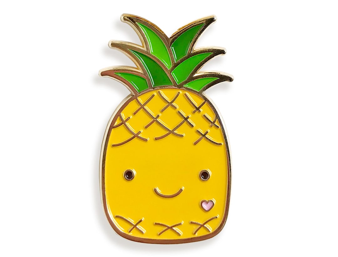 Pineapple Enamel Pin - Tropical Fruit Lapel Pin for Beach Tote ...