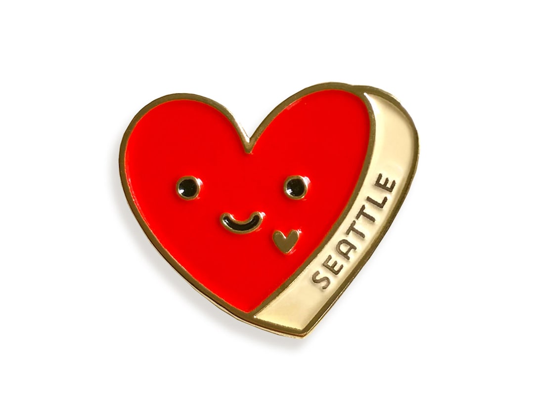 Seattle Heart Pin Seattle Lapel Pin Seattle Enamel Pin I Heart Seattle ...