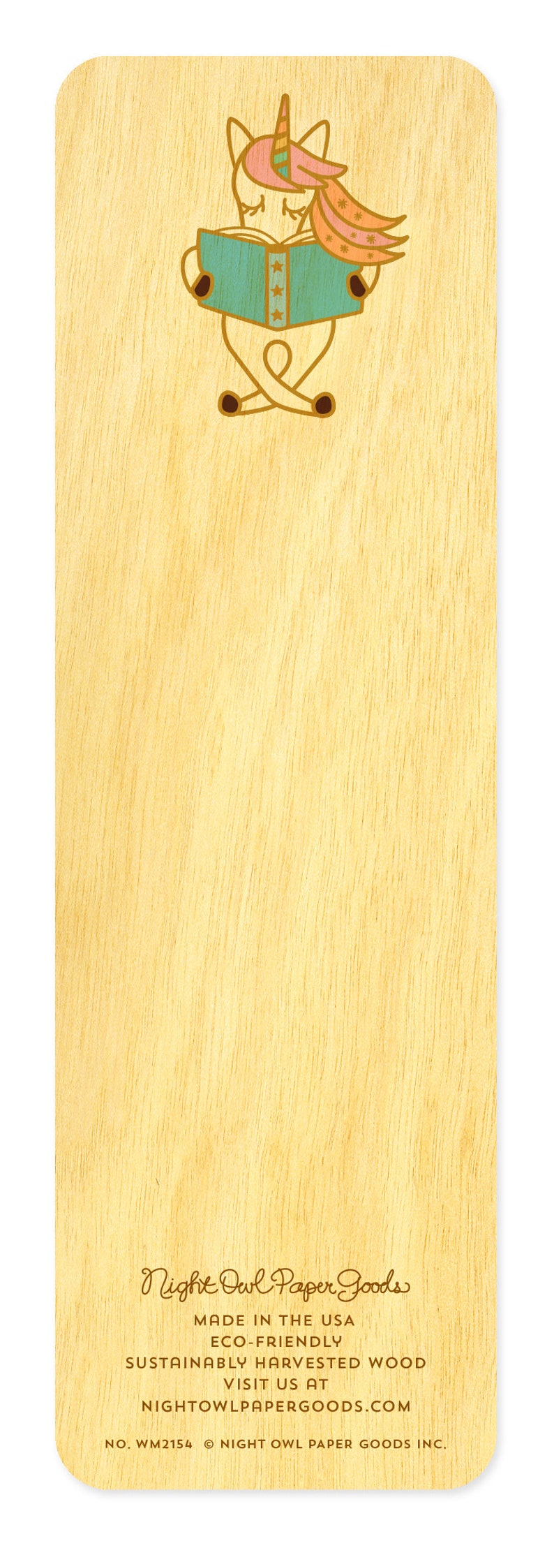 Reading Unicorns Bookmark Real Birch Wood Bookmark Reading | Etsy