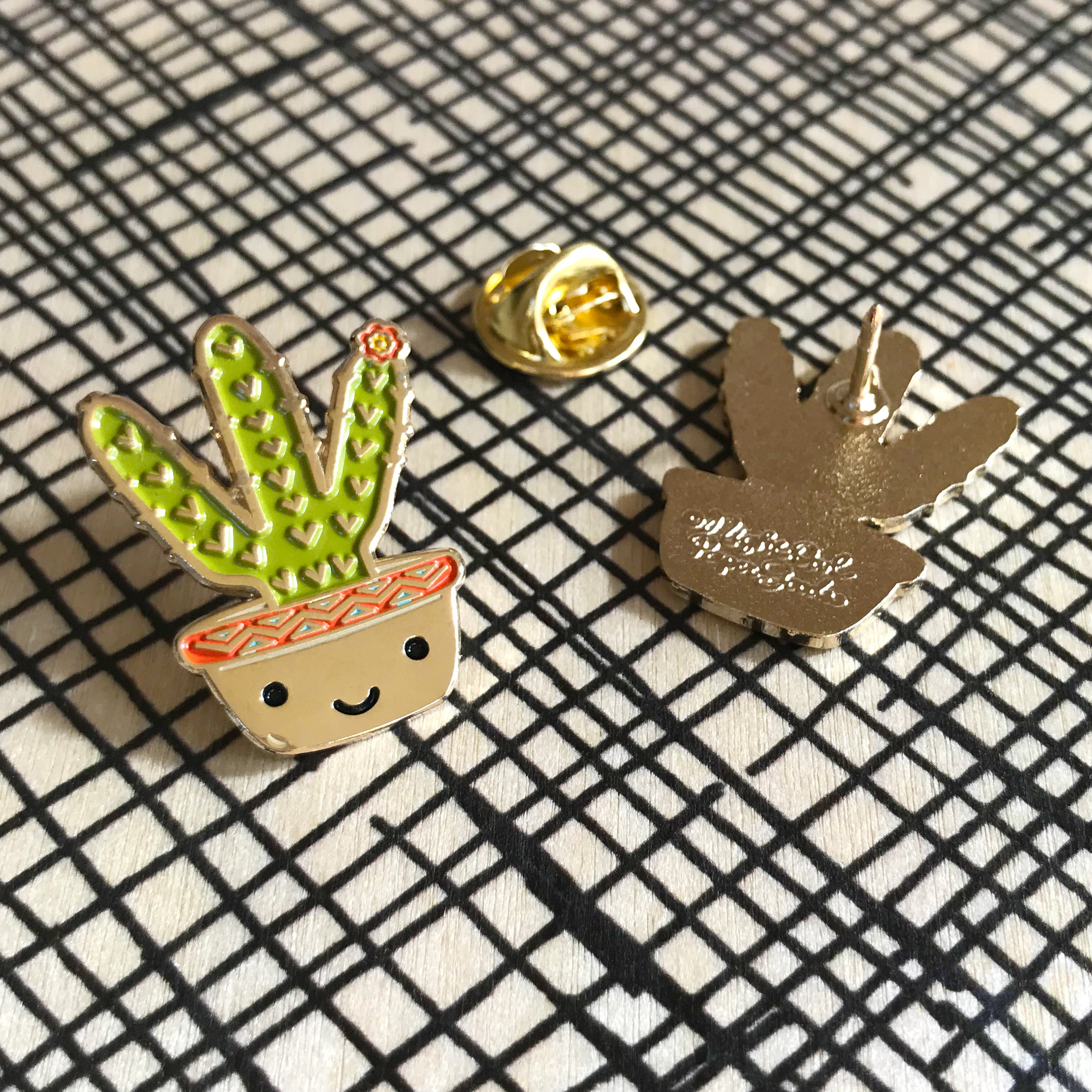 Cactus Pin Happy Cactus Enamel Pin Smiling Cactus Lapel - Etsy