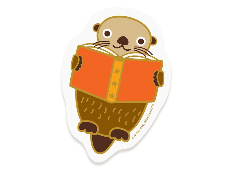 Otter Read Sticker Reading Otter Sticker Vinyl - Etsy