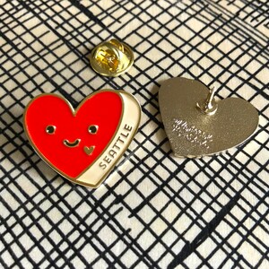Seattle Heart Pin Seattle Lapel Pin Seattle Enamel Pin I Heart Seattle ...