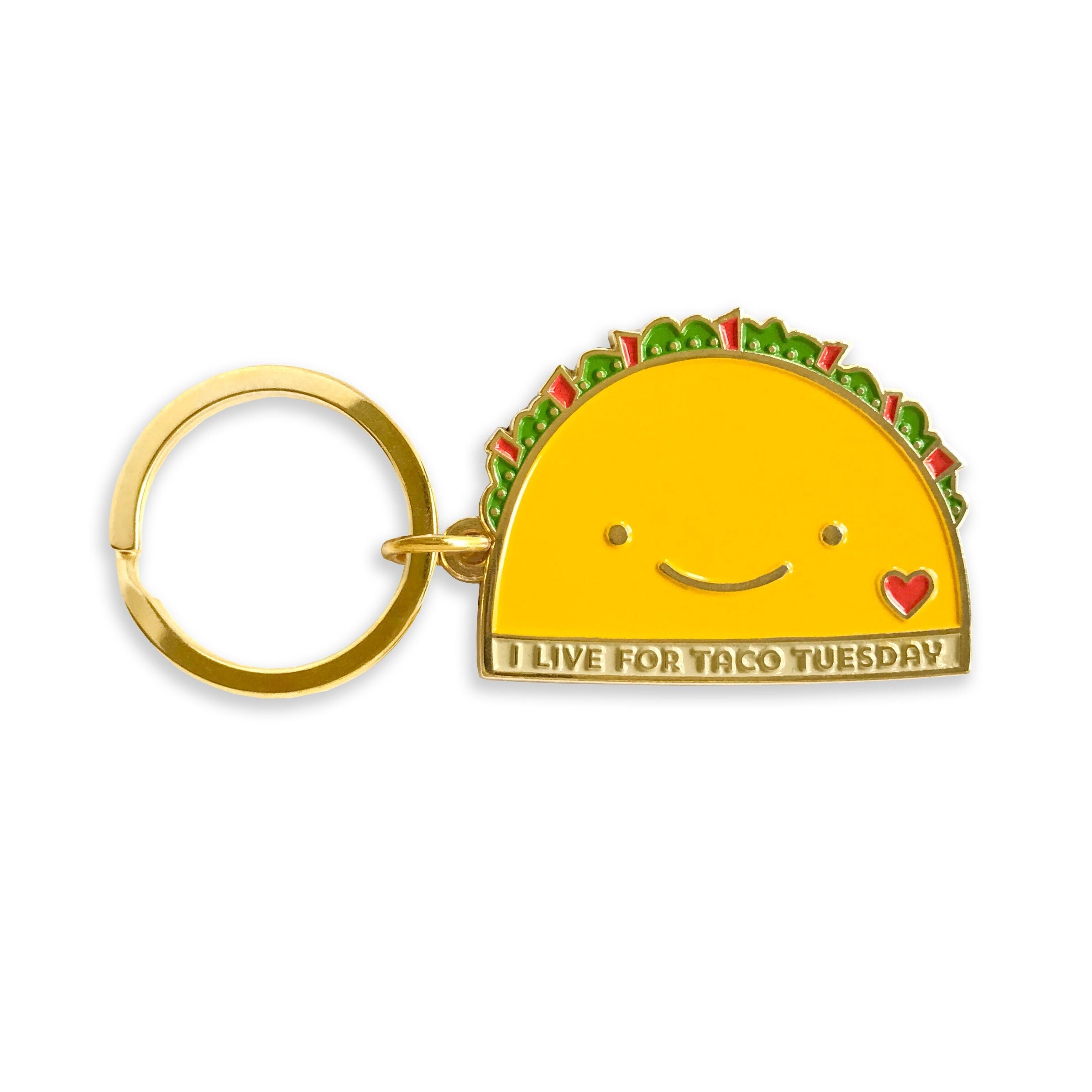 Taco Tuesday Keychain Key Charm Taco Lover Shiny Gold - Etsy