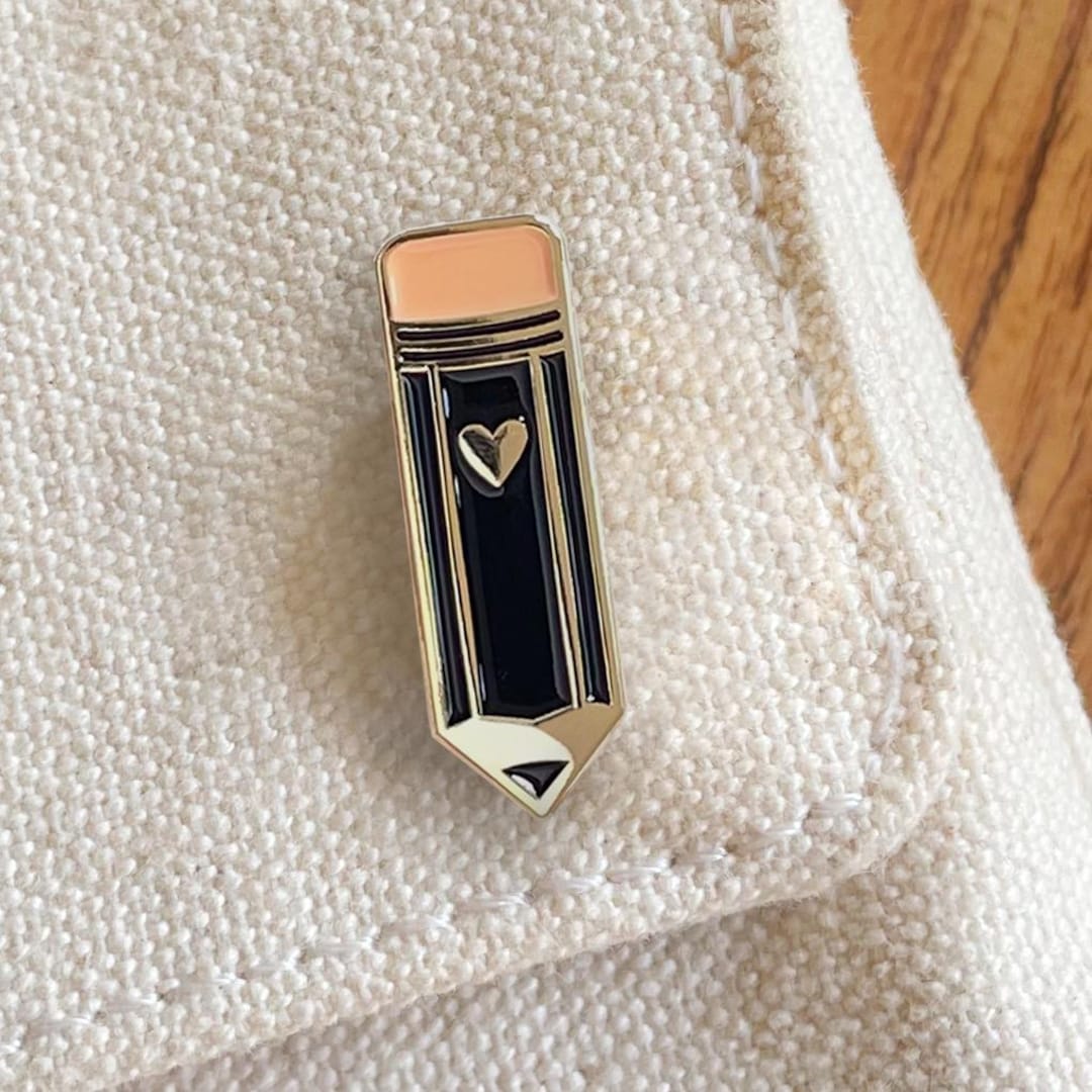 Pencil Pin - Pencil Enamel Lapel Pin - Gift for Writer, Teacher ...