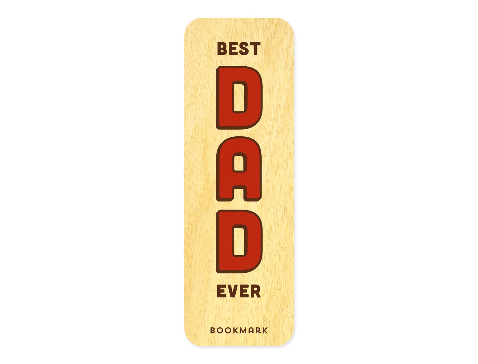 Best Dad Ever Mini Bookmark Real Wood Bookmark - Etsy