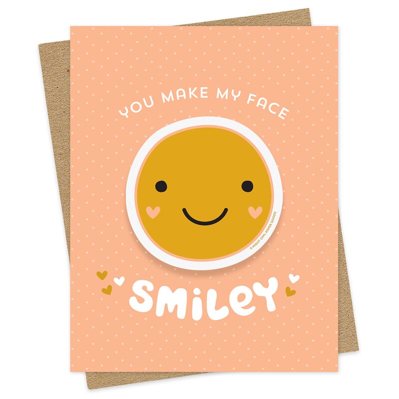 Smiley Face Card - Etsy