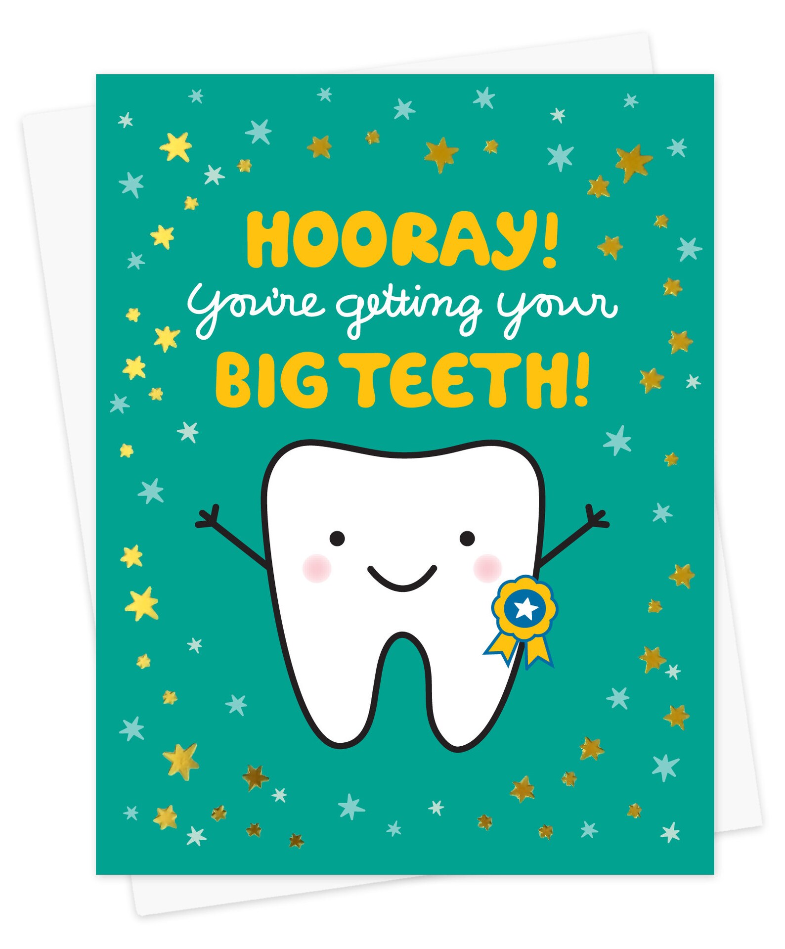 Big Teeth Congratulations Card Foil-stamped Card Gold - Etsy