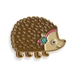 Hedgehog Pin - Hedgehog Enamel Pin - Hedgehog Lapel Pin - Gold Enamel ...