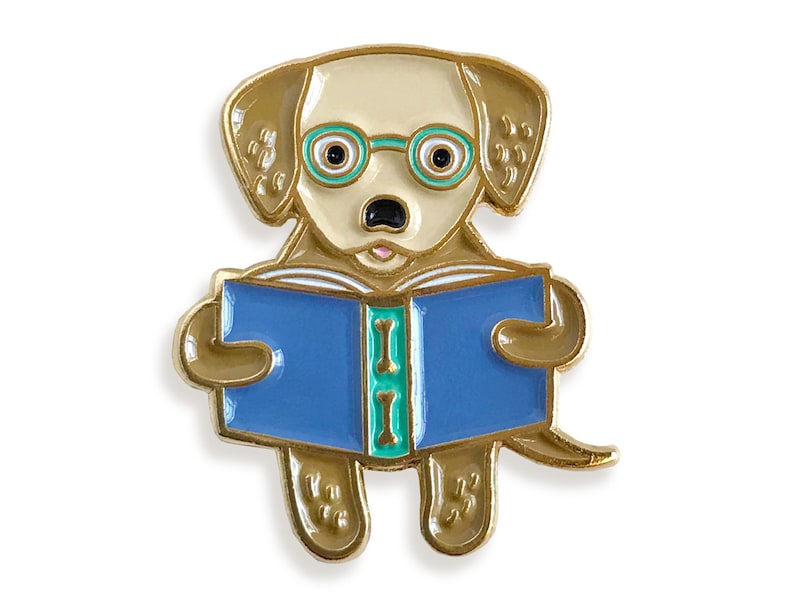 Reading Retriever Pin Golden Retriever Lapel Pin Golden - Etsy