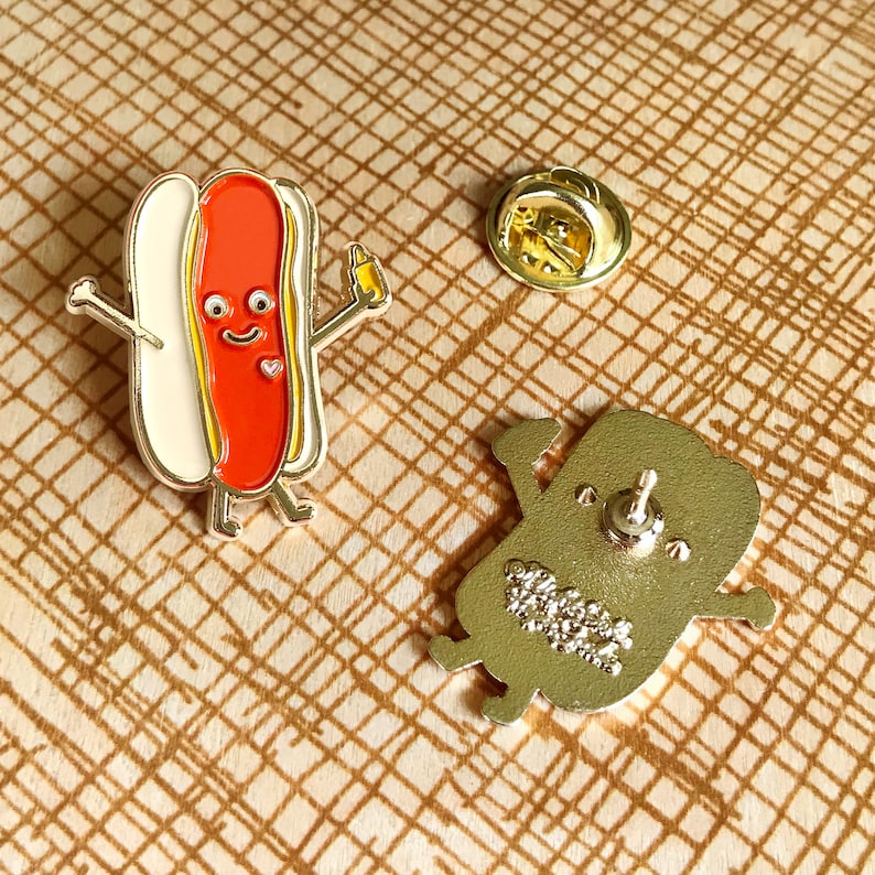 Hot Dog Enamel Pin – Food Lapel Pin for Foodie, Baseball Fan - Etsy