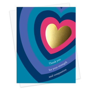 Compassionate Heart - Gold Foil Thank You Card - Thank You for Your ...
