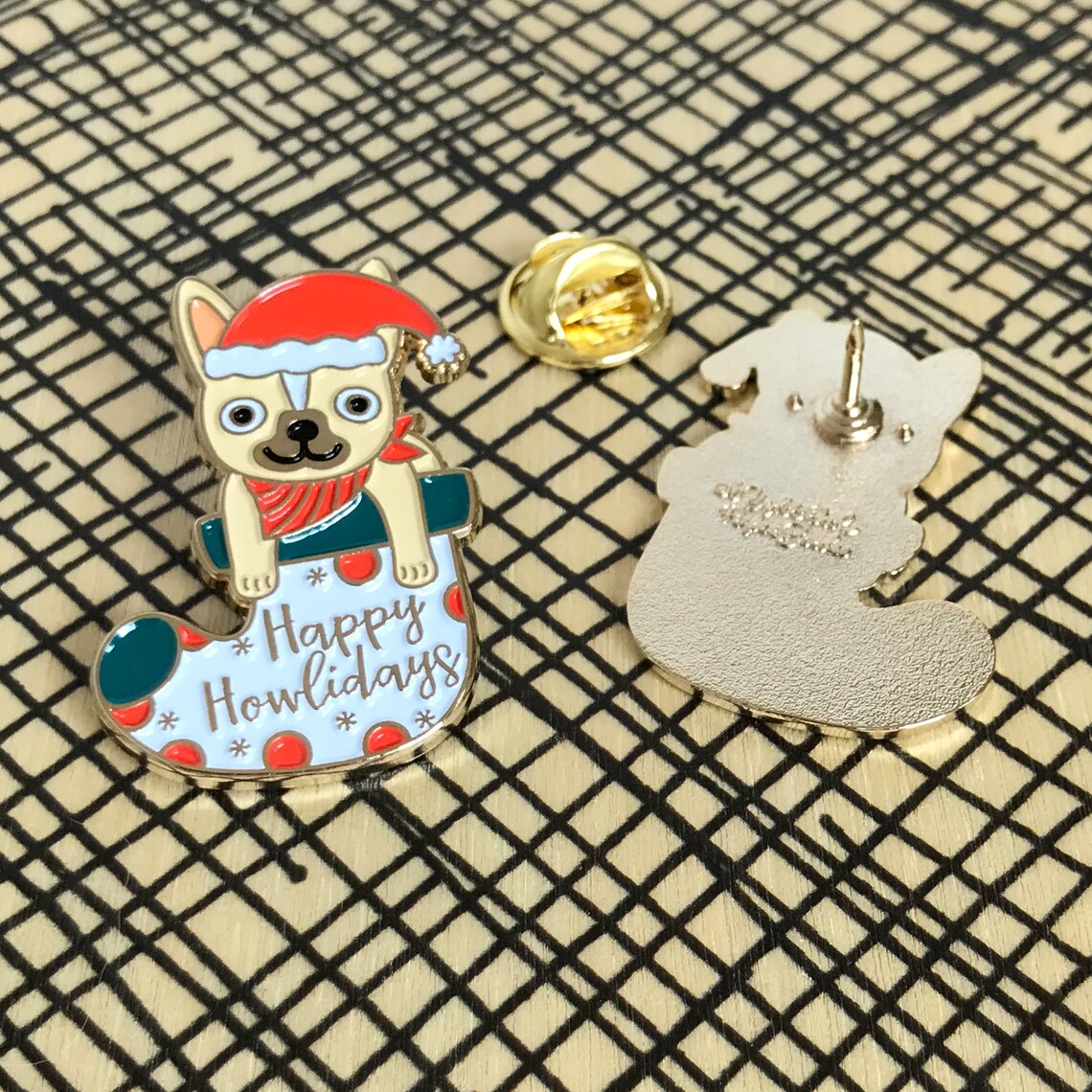 Happy Howlidays Pin Christmas Enamel Pin Holiday Enamel - Etsy