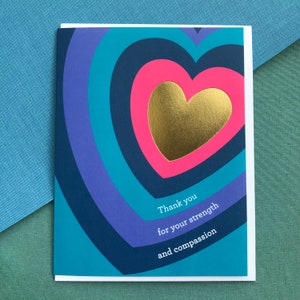 Compassionate Heart - Gold Foil Thank You Card - Thank You for Your ...