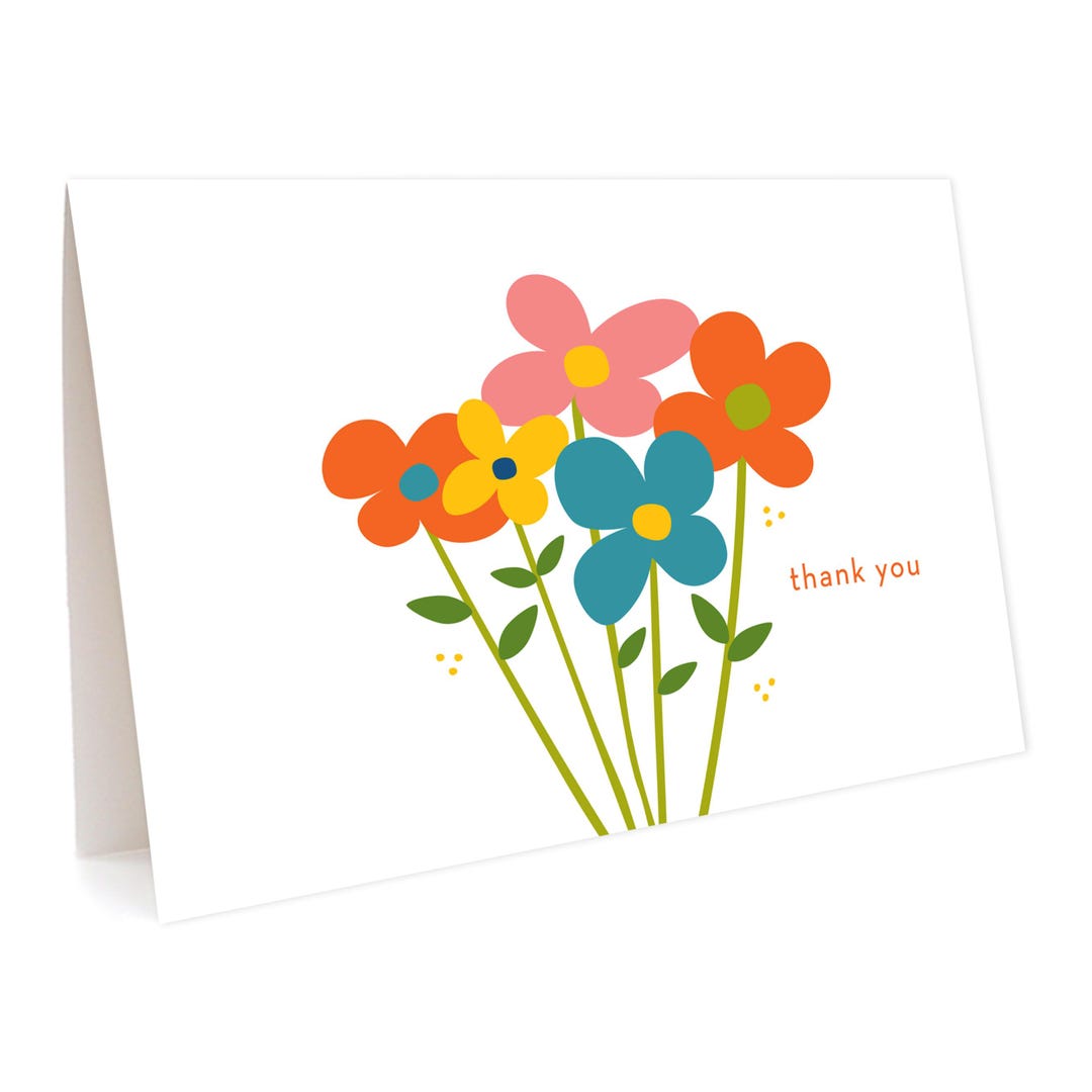 Fresh Flowers Thank You Cards, Box of 6 - Colorful Floral Thank You ...