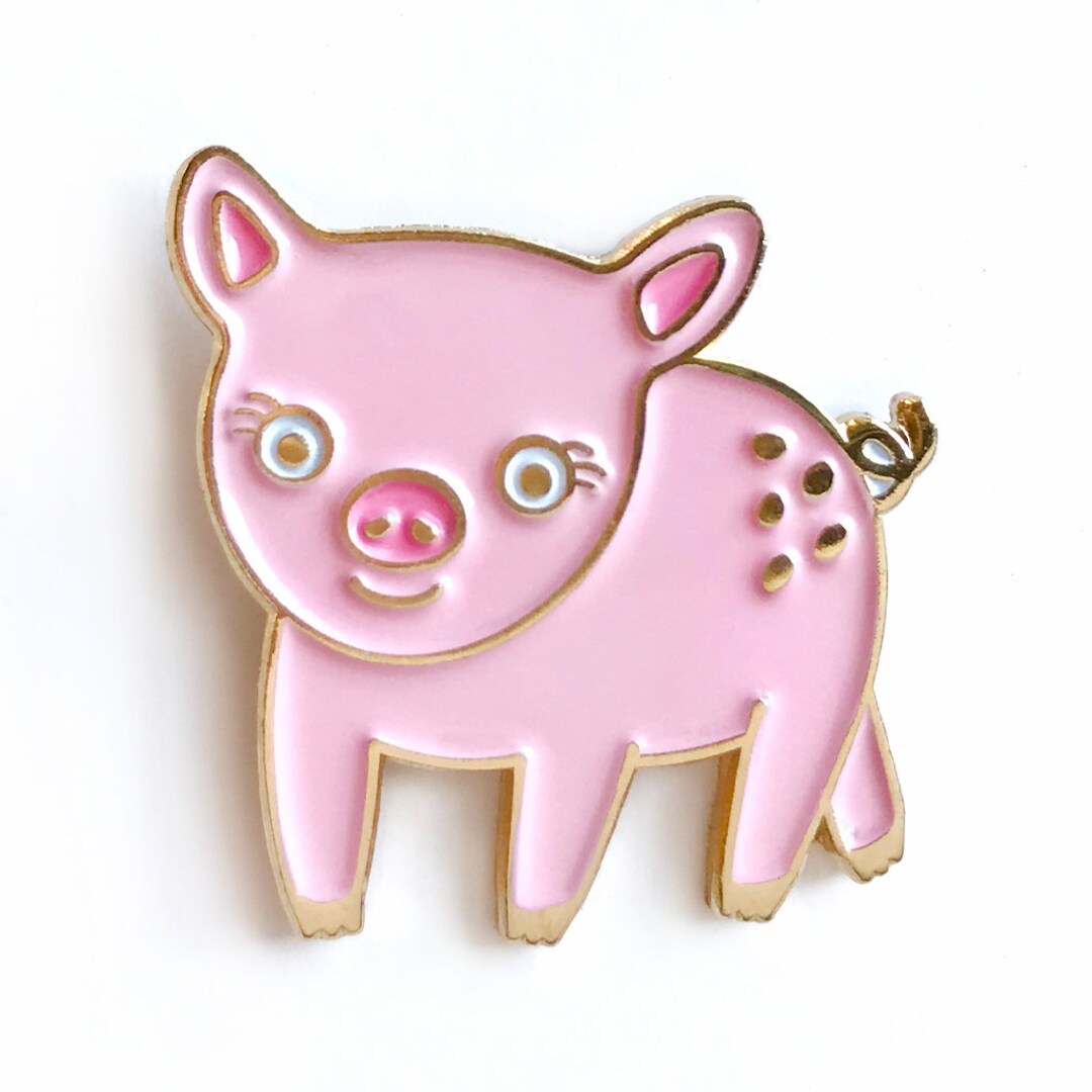 Piggie Pin Speckled Pig Enamel Pin Speckled Pig Lapel Pin Pink Pig Pin ...