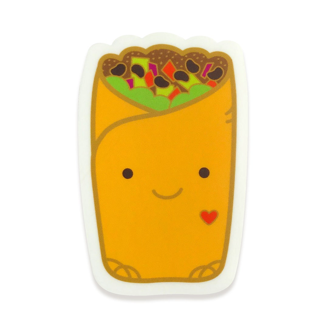 Burrito Sticker Vinyl Sticker Waterproof Dishwasher Safe Laptop Decal