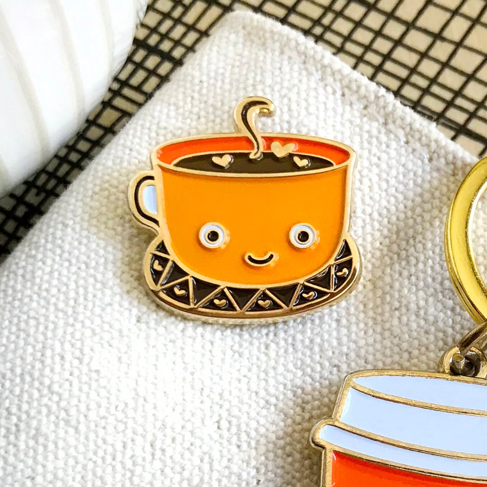 Hot Coffee Pin Coffee Enamel Pin Coffee Lapel Pin Kawaii - Etsy