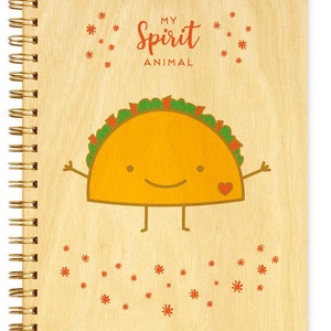 Taco Journal Birch Wood Journal Real Wood Notebook Tacos Are My Spirit ...