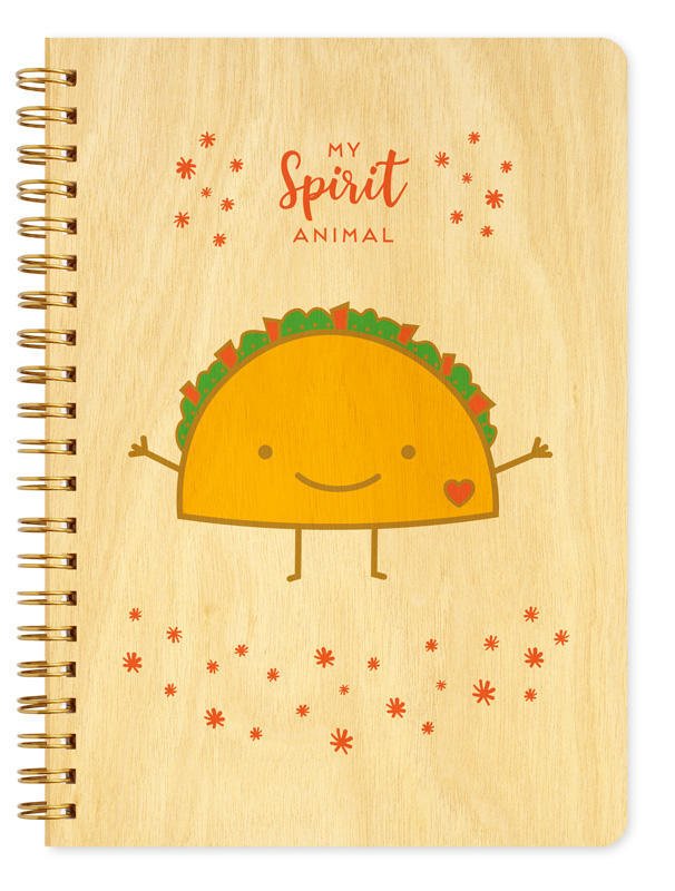 Taco Journal Birch Wood Journal Real Wood Notebook Taco | Etsy