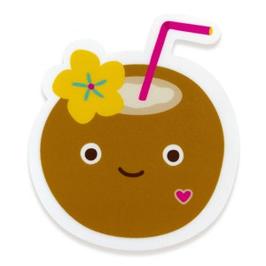 Coconut Sticker - Vinyl Sticker - Waterproof - Dishwasher-safe ...