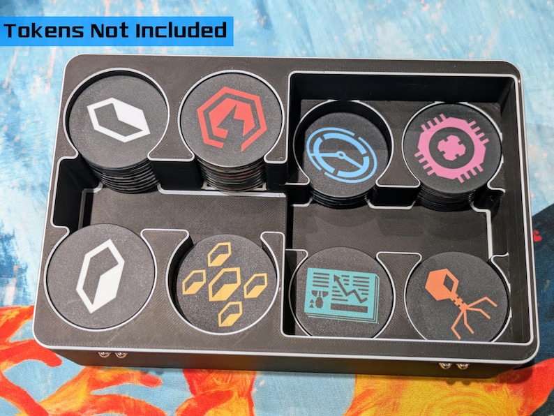 Netrunner Poker Chip Token Box - Neon Static - Backroom Deals - Etsy