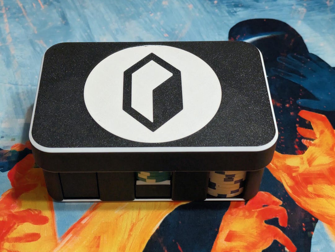 Netrunner Poker Chip Token Box - Neon Static - Backroom Deals - Etsy