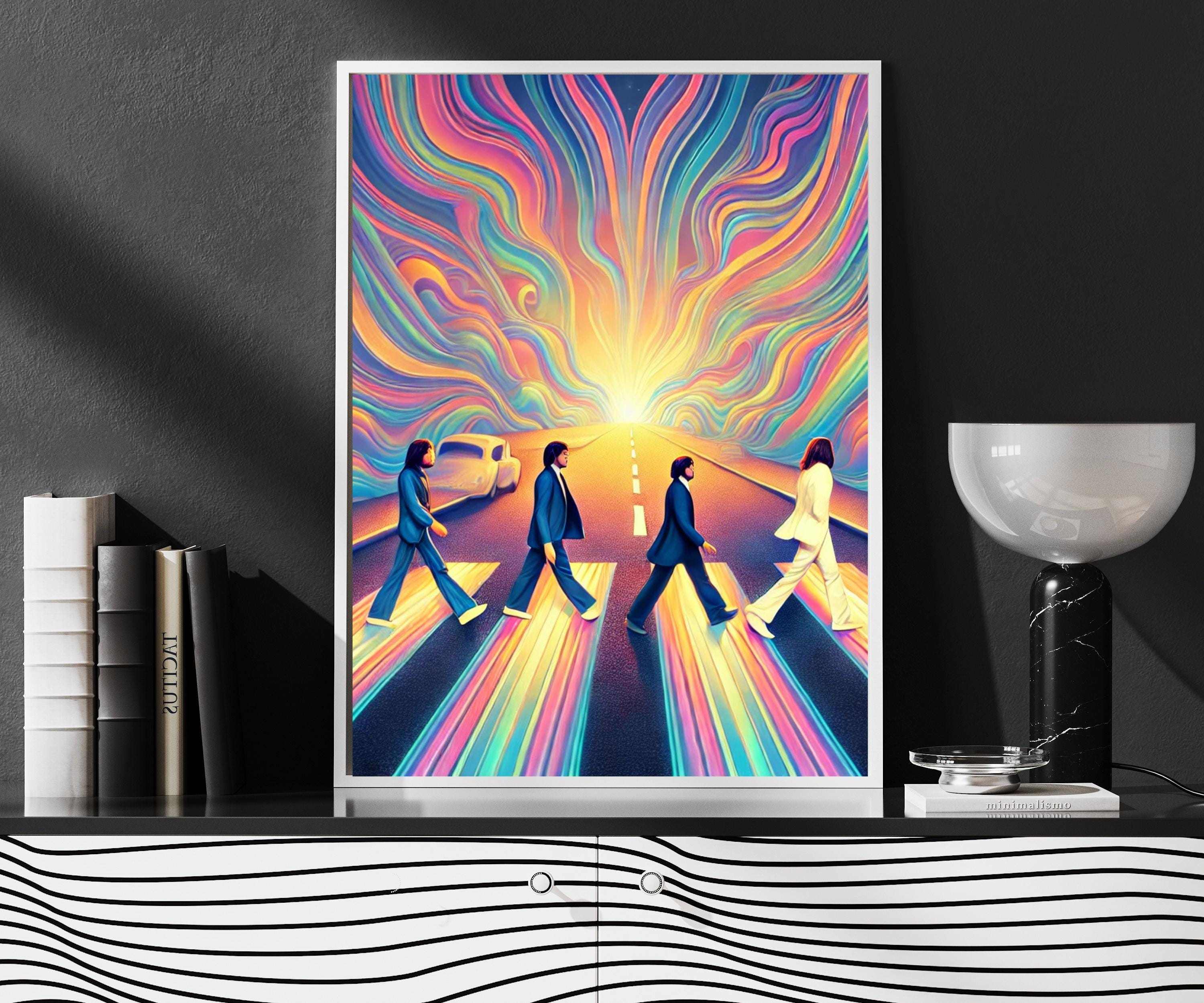 Psychedelic Beatles Abbey Road Print: Retro Trippy Wall Art (A4 Digital ...