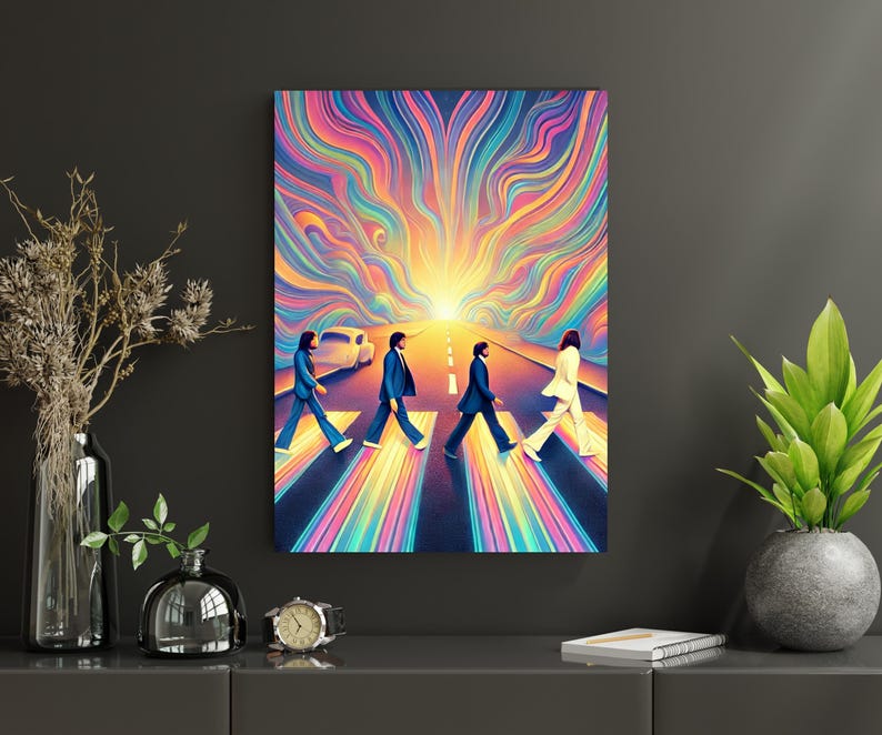 Psychedelic Beatles Abbey Road Print: Retro Trippy Wall Art (A4 Digital ...