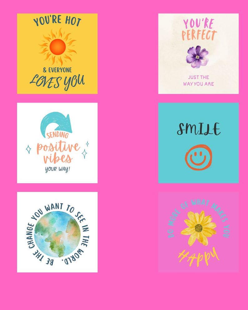 36 Motivational Quotes Affirmations, Self Care, Bright Eye Catching ...