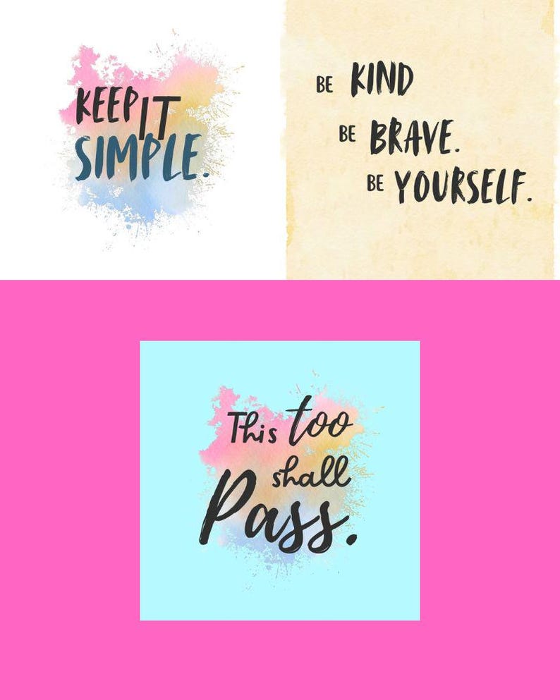 36 Motivational Quotes Affirmations, Self Care, Bright Eye Catching ...